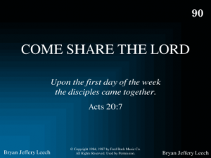 Come, Share The Lord | R. J. Stevens Music