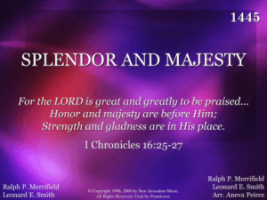 SPLENDOR AND MAJESTY | R. J. Stevens Music